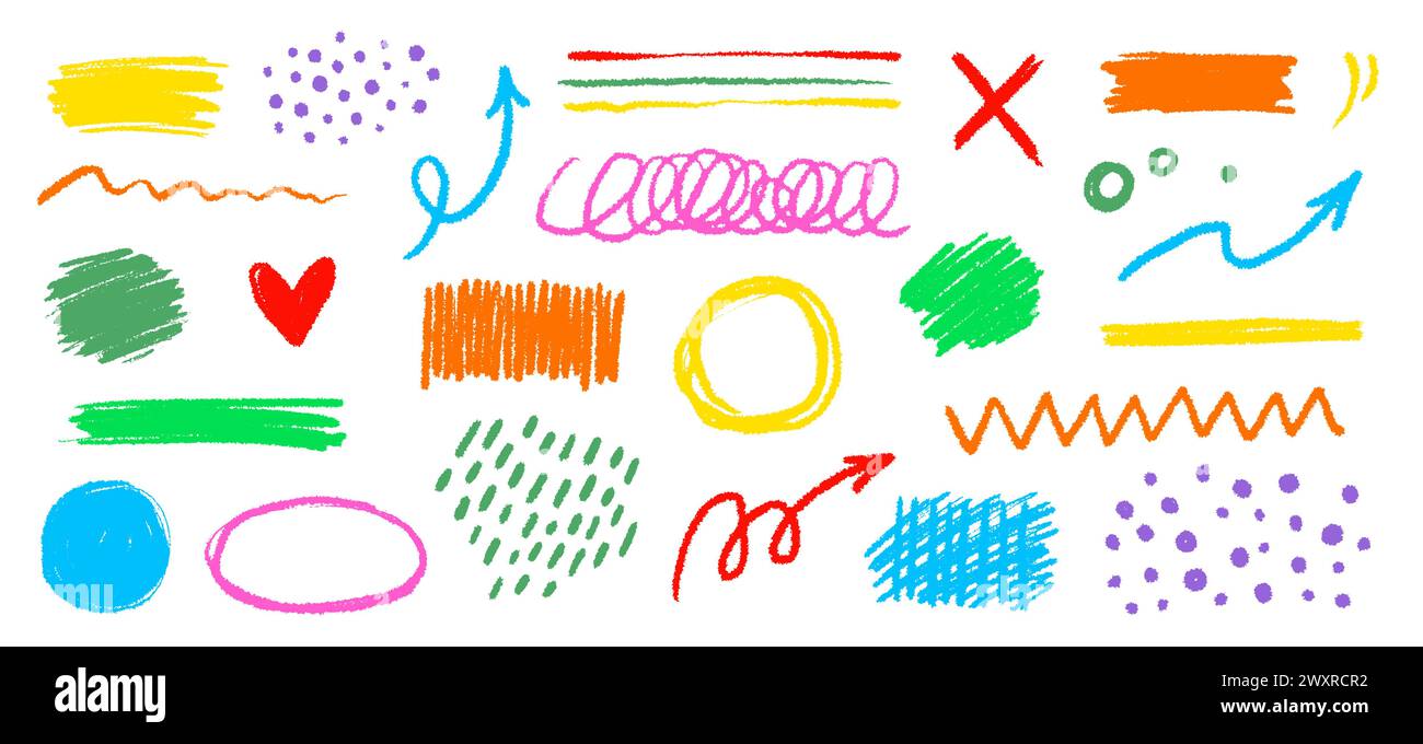 Crayon color pencil texture brush stroke element. Children crayon color ...