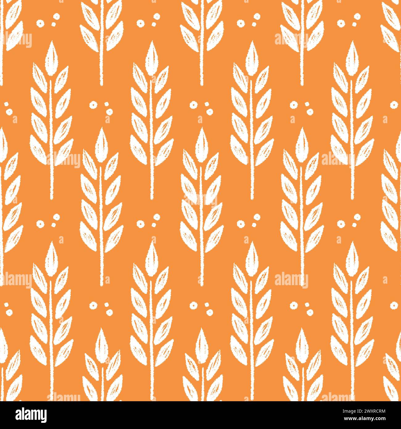 Wheat brush texture seamless pattern background. Hand drawn crayon ...