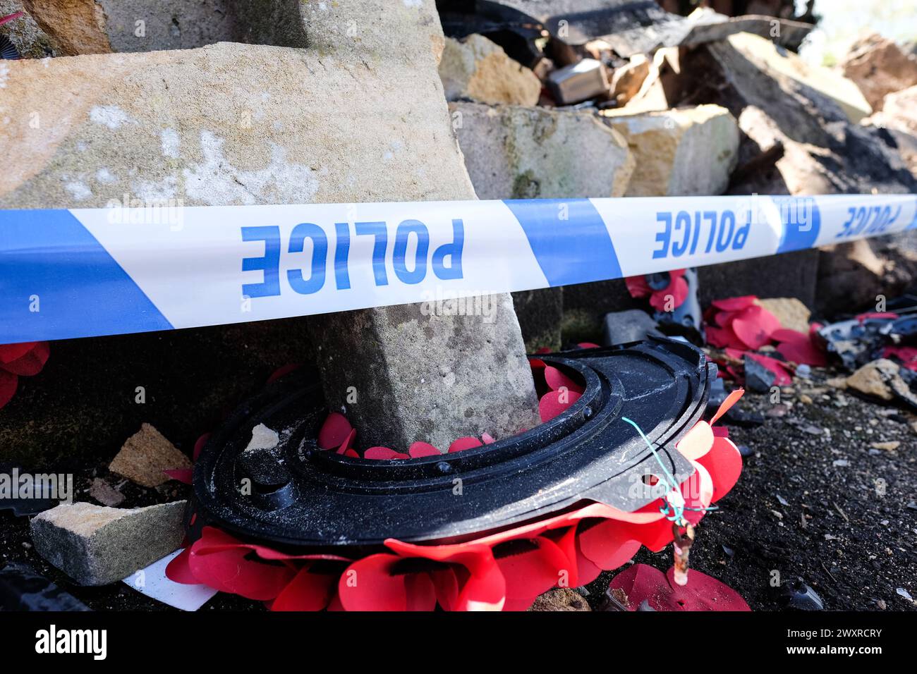 police tape at a accident Stock Photo - Alamy