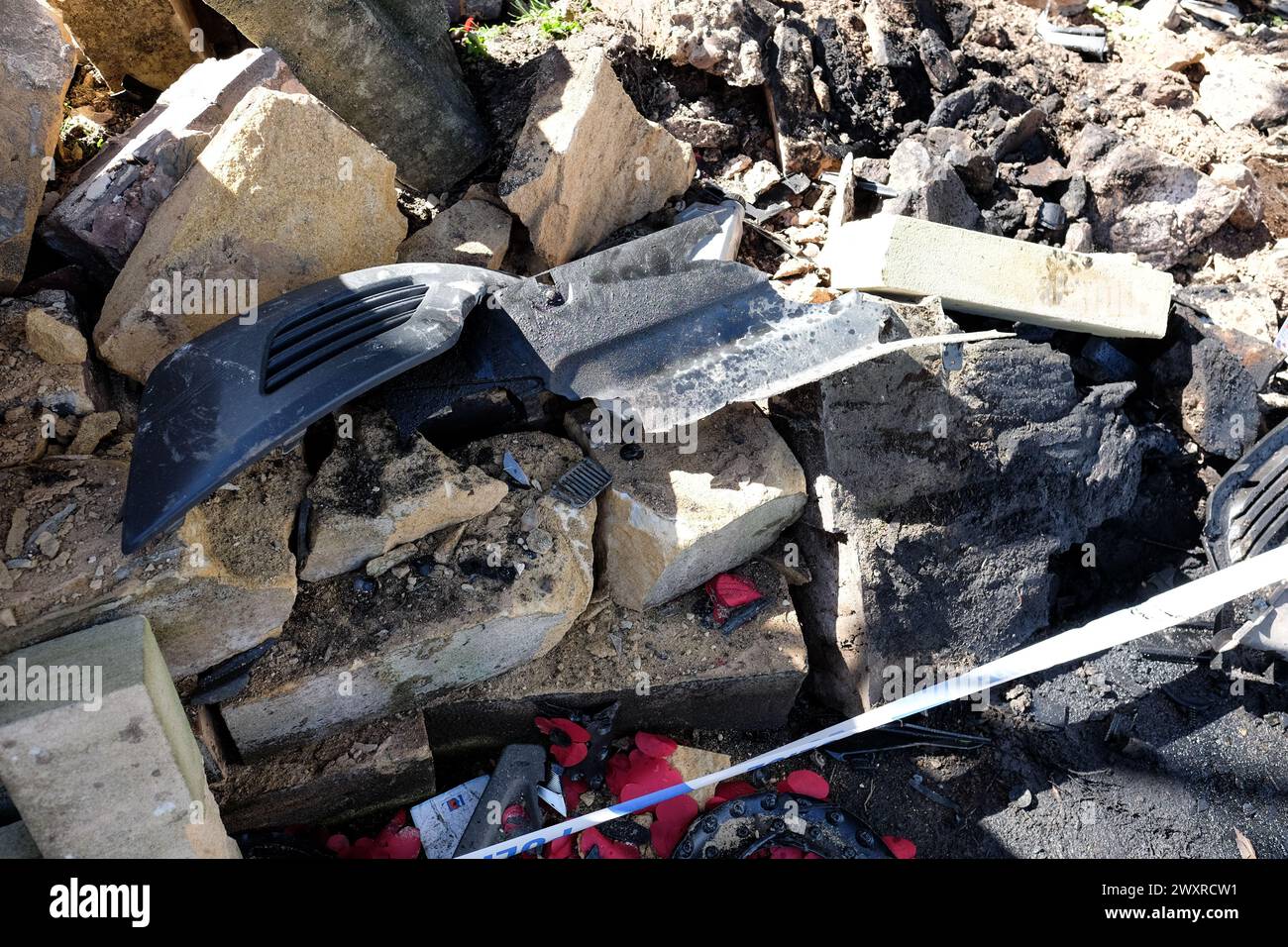 damage to a wall after a accident Stock Photo - Alamy