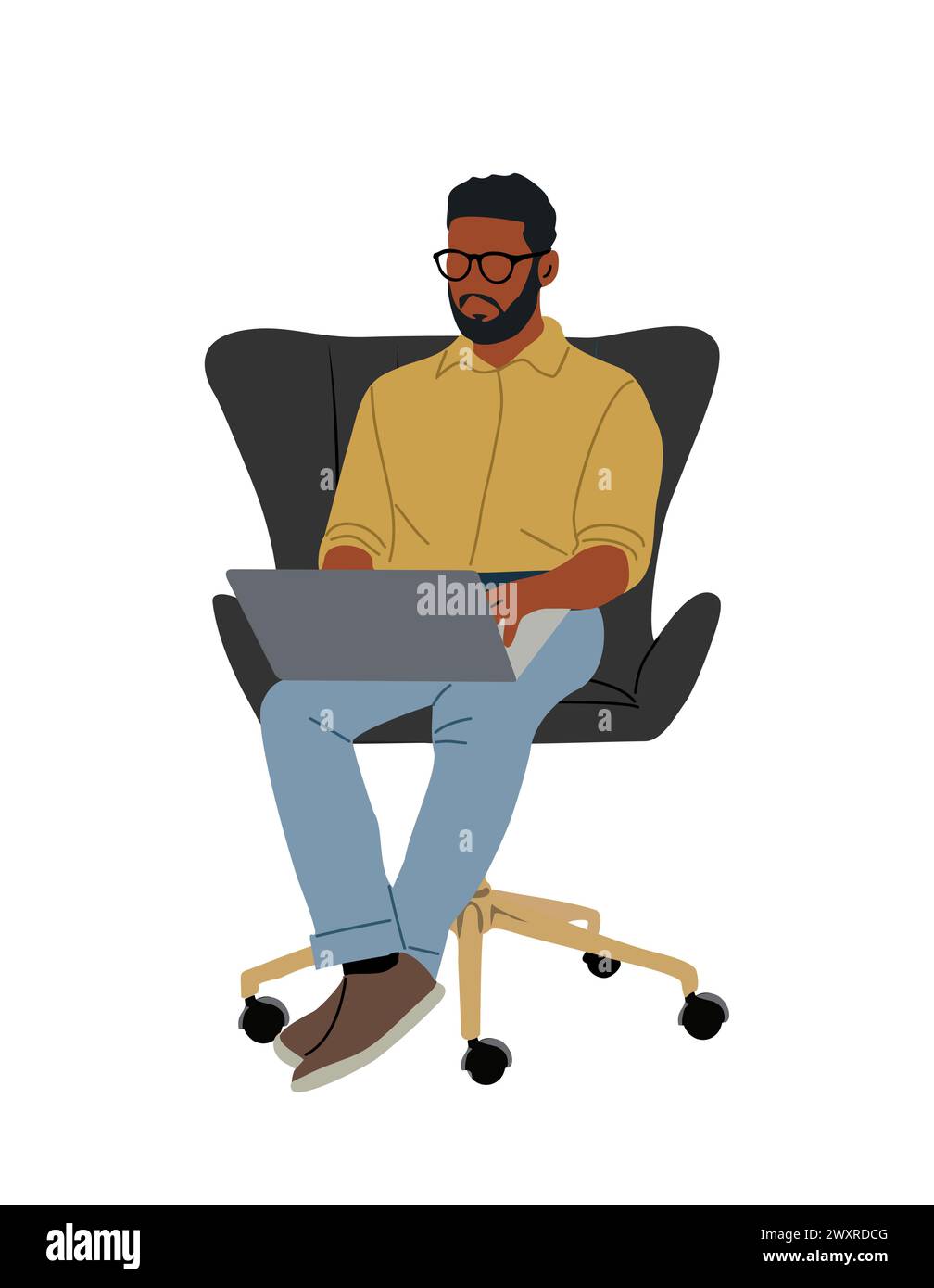 Stylish businessman sitting Stock Vector Images - Alamy