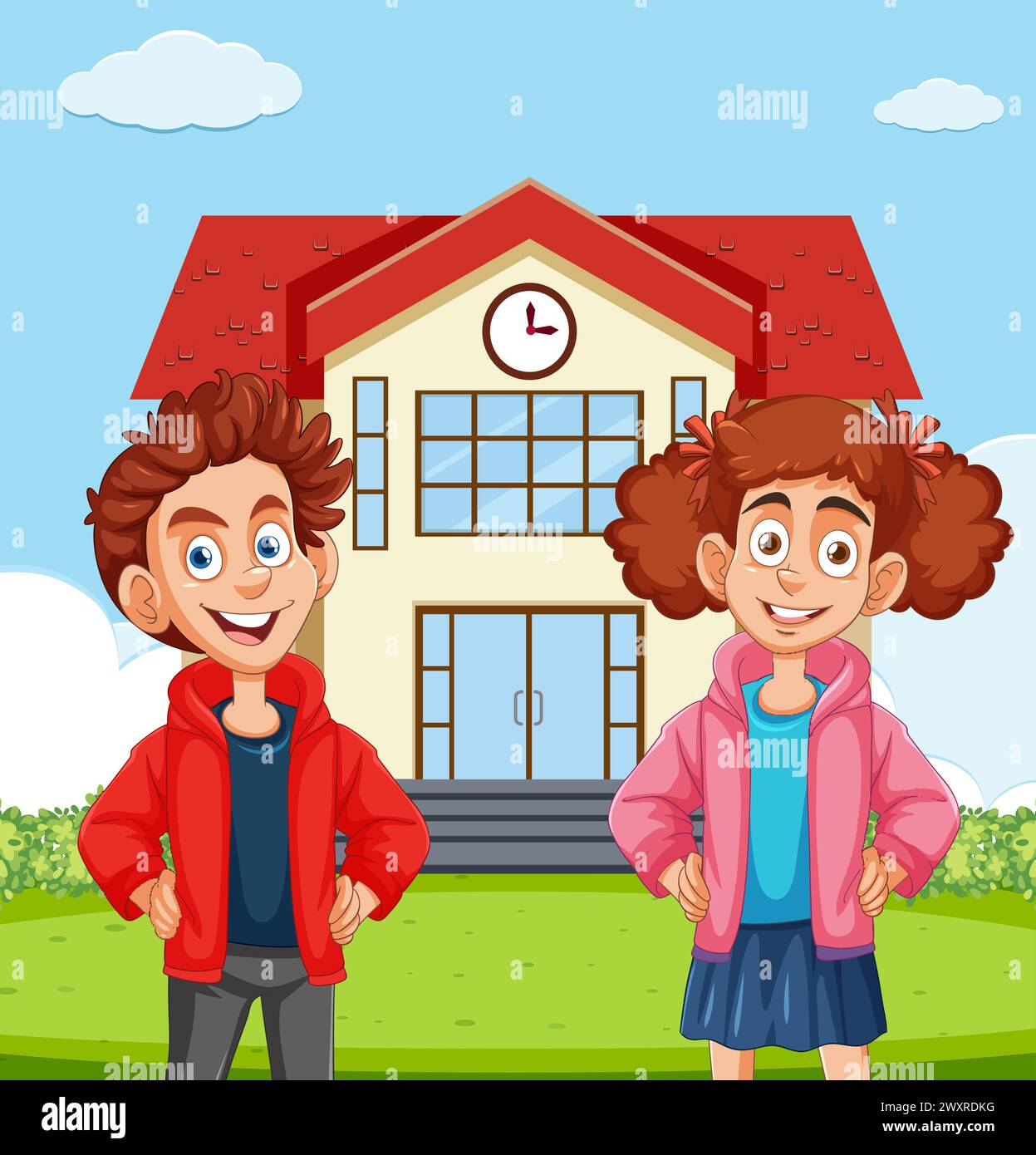 Schoolyard vector vectors Stock Vector Images - Alamy