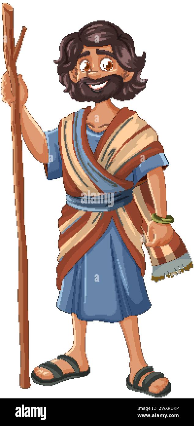 Smiling cartoon man in traditional ancient attire Stock Vector Image ...