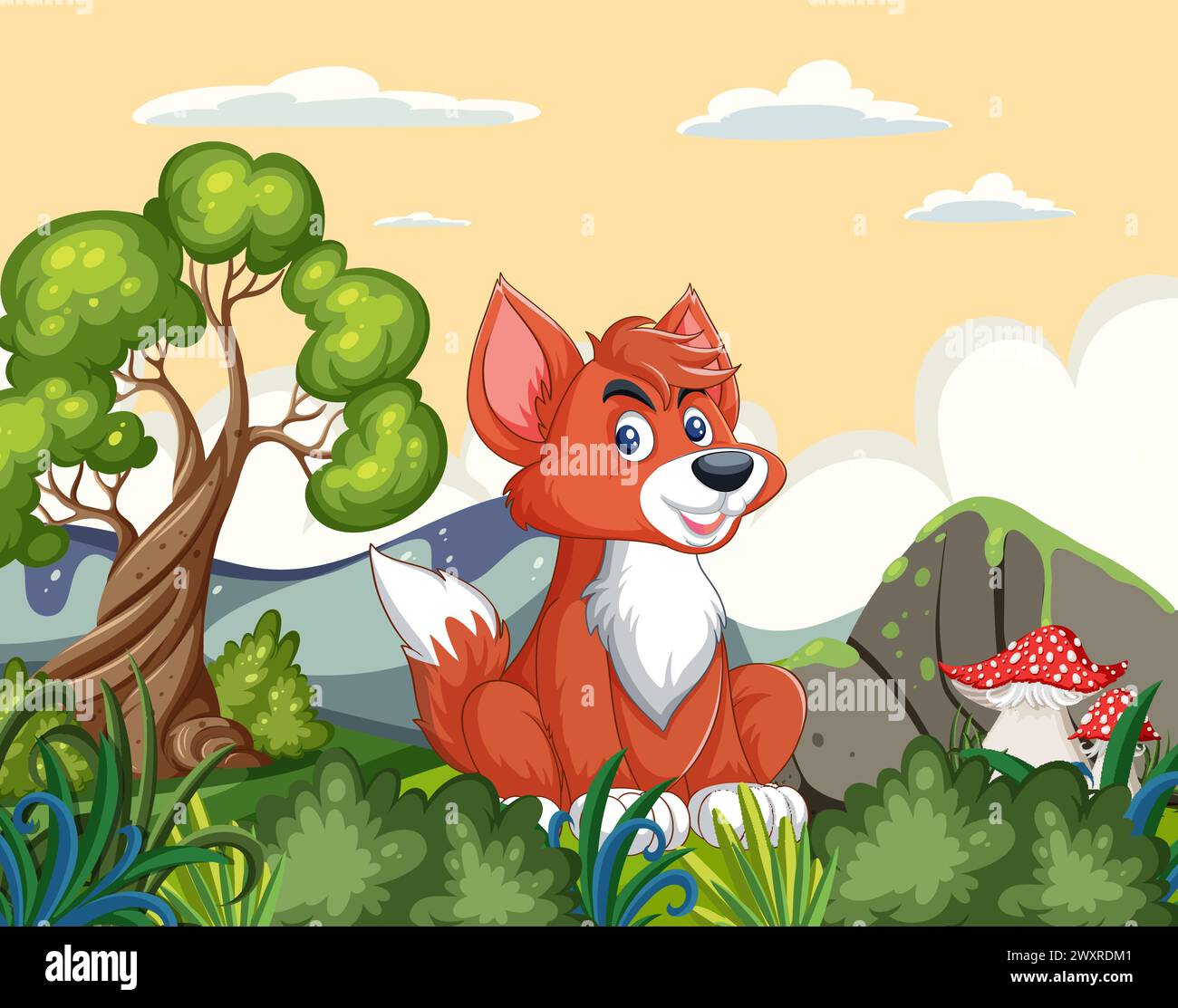 Sky among trees Stock Vector Images - Alamy