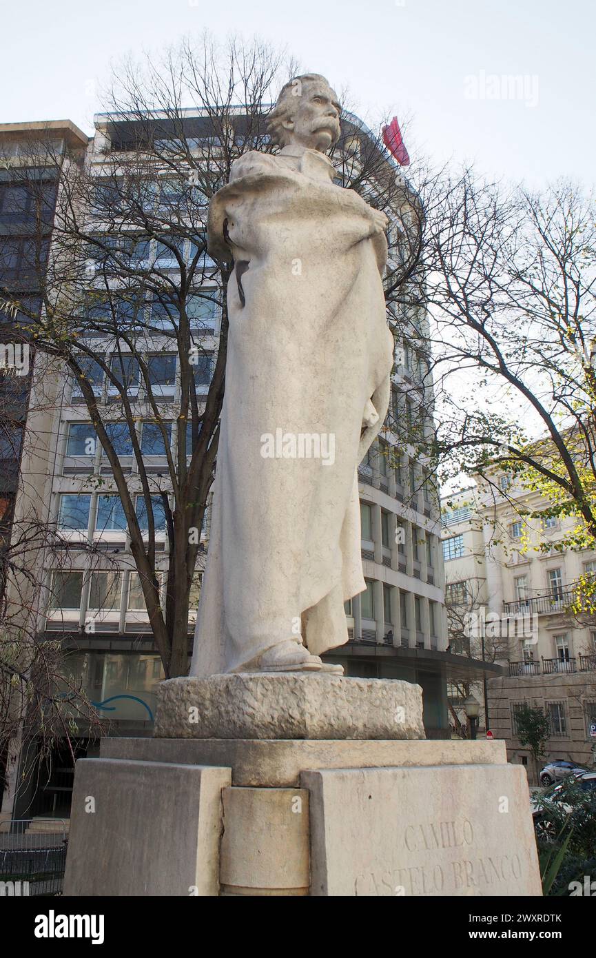 Statue of Camilo Castelo Branco, famous 19th-century Portuguese writer ...