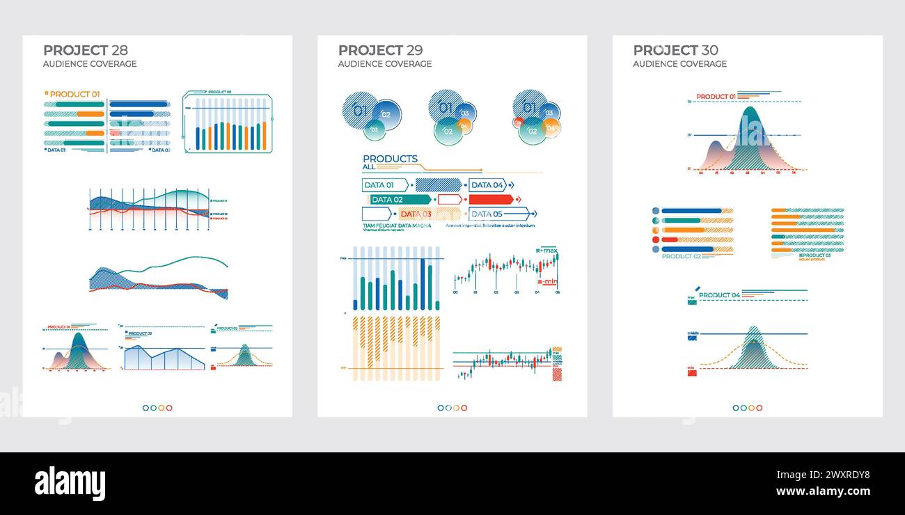 Color abstract elements commercial charts. Abstract vector illustration ...