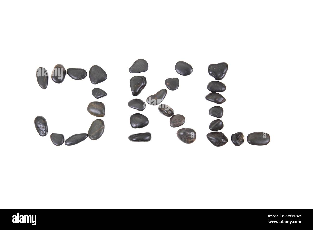 stone alphabet from black stones isolated on the white background Stock ...