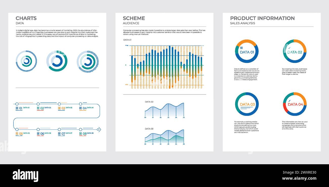 Modern project charts. Finance elements vector illustration Stock ...