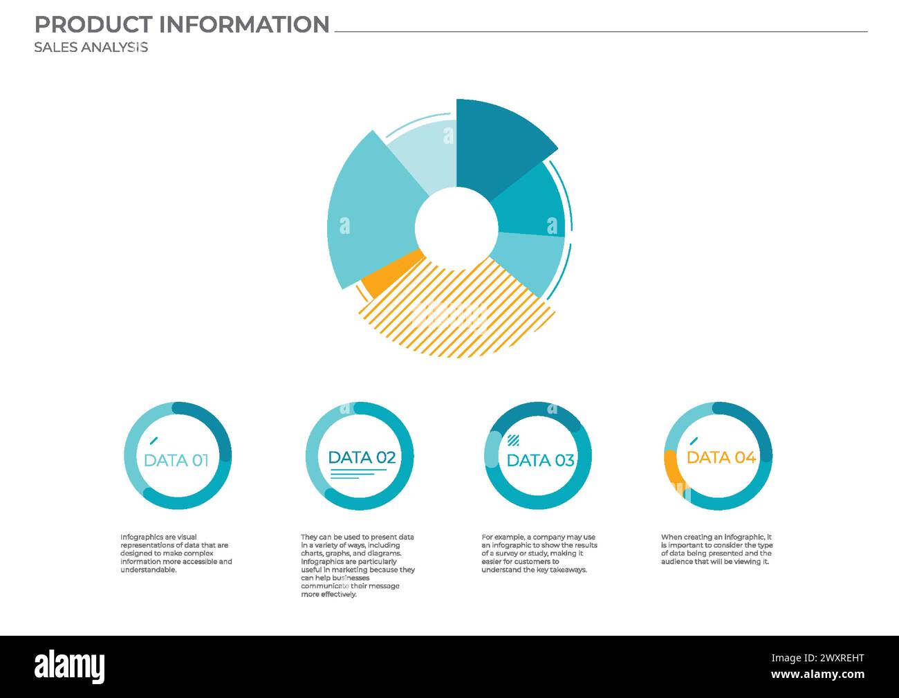 Business pie data analysis charts in color. Vector elements charts ...