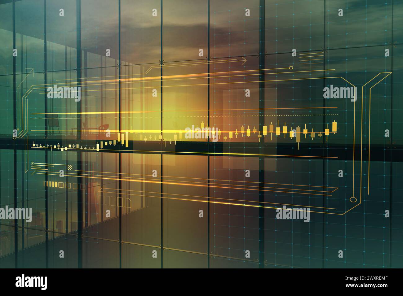 Visual charts. Finance gold elements commercial bitmap illustration ...