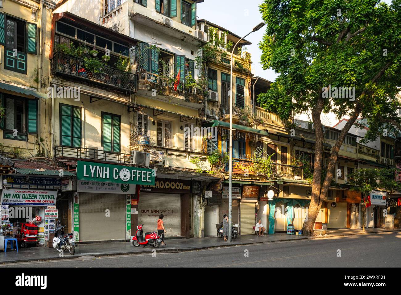 Typical building facades in the French Quarter, Hanoi, Vietnam Stock ...