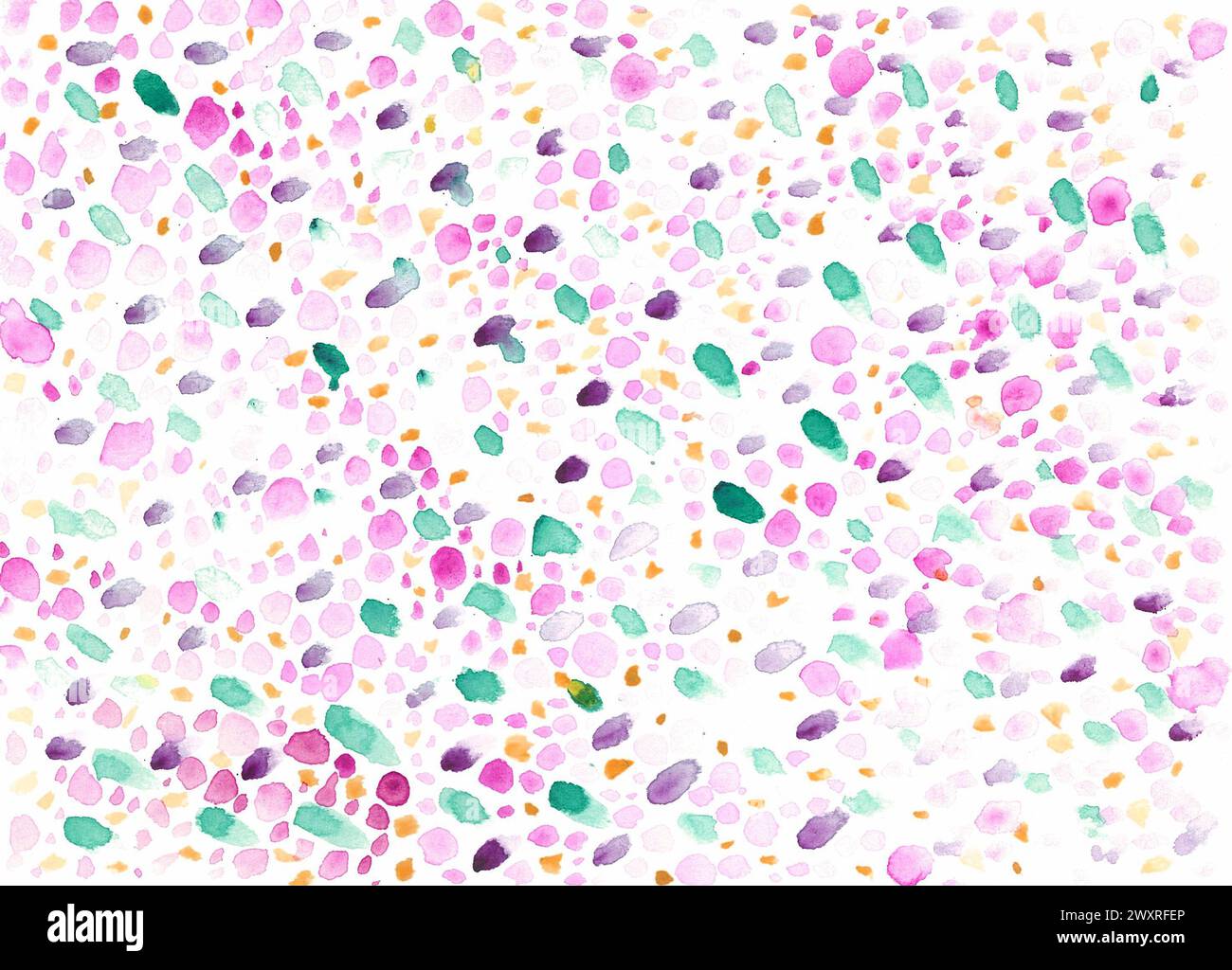 Abstract background of dots and small spots. Pink, turquoise, purple ...