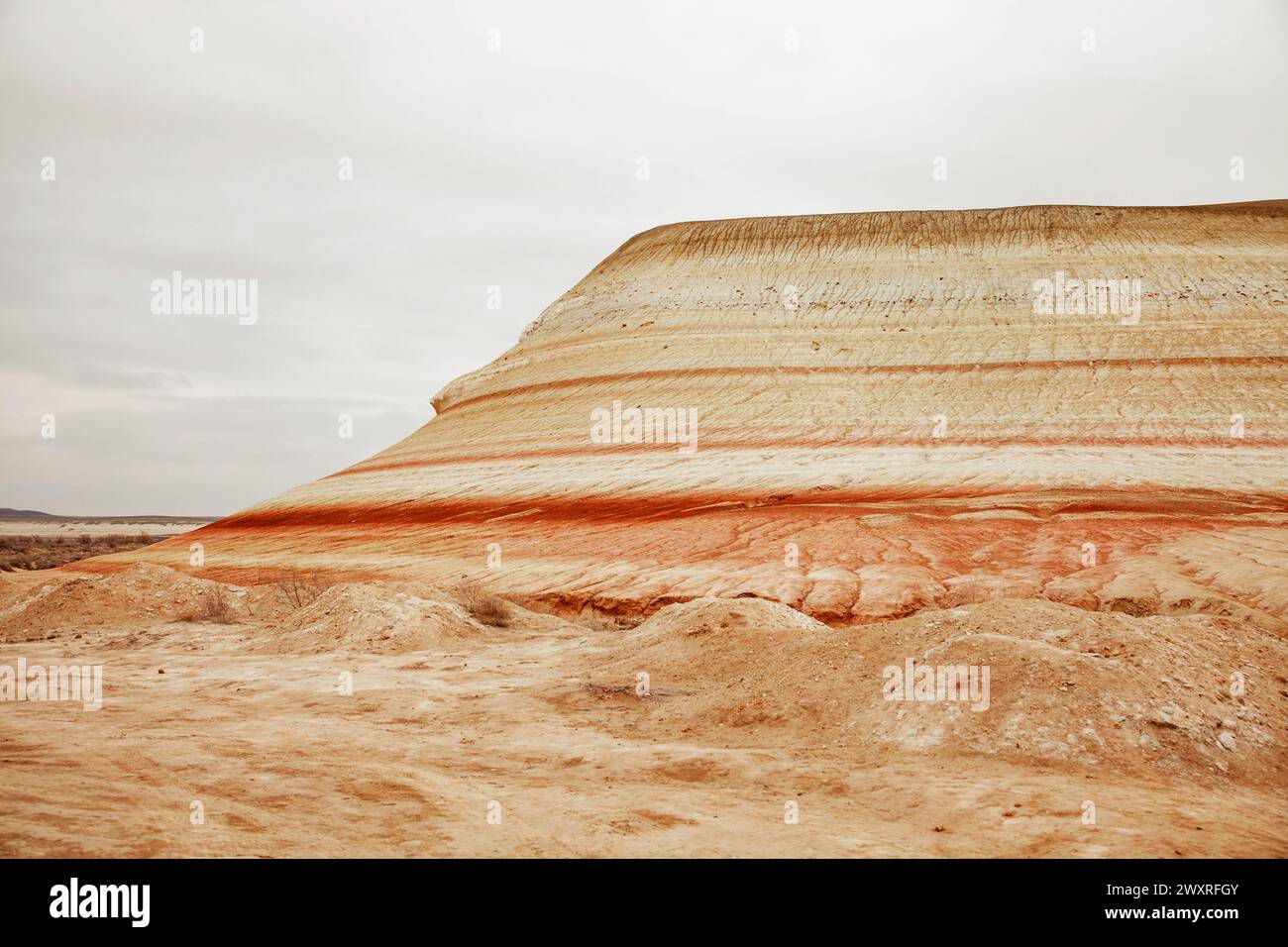 Unique geological feature known as tiger-striped mountains, showcasing ...