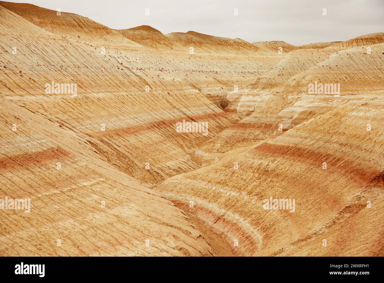 Unique geological feature known as tiger-striped mountains, showcasing ...
