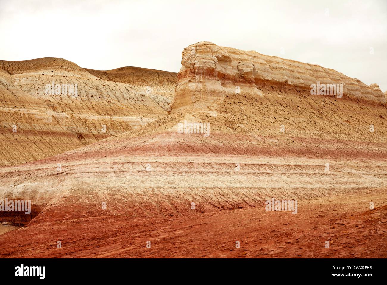 Unique geological feature known as tiger-striped mountains, showcasing ...