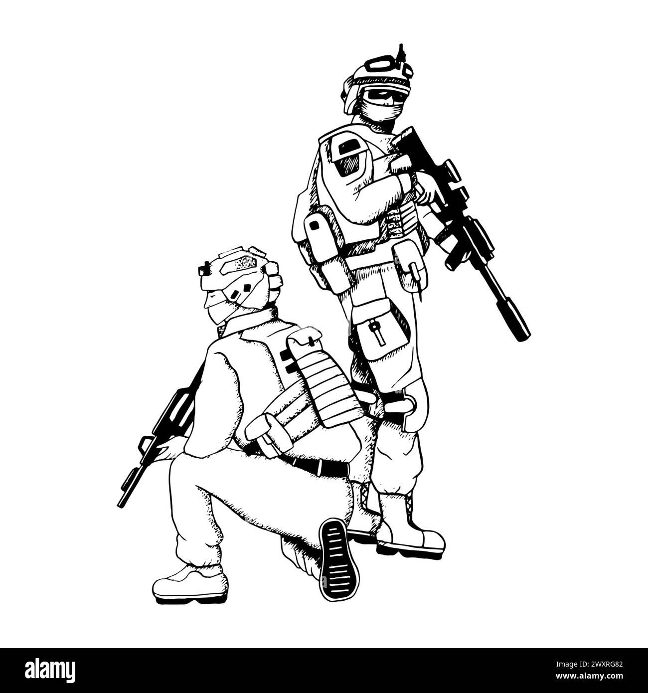 Modern Israel army soldiers in uniform with rifles Stock Vector Image ...