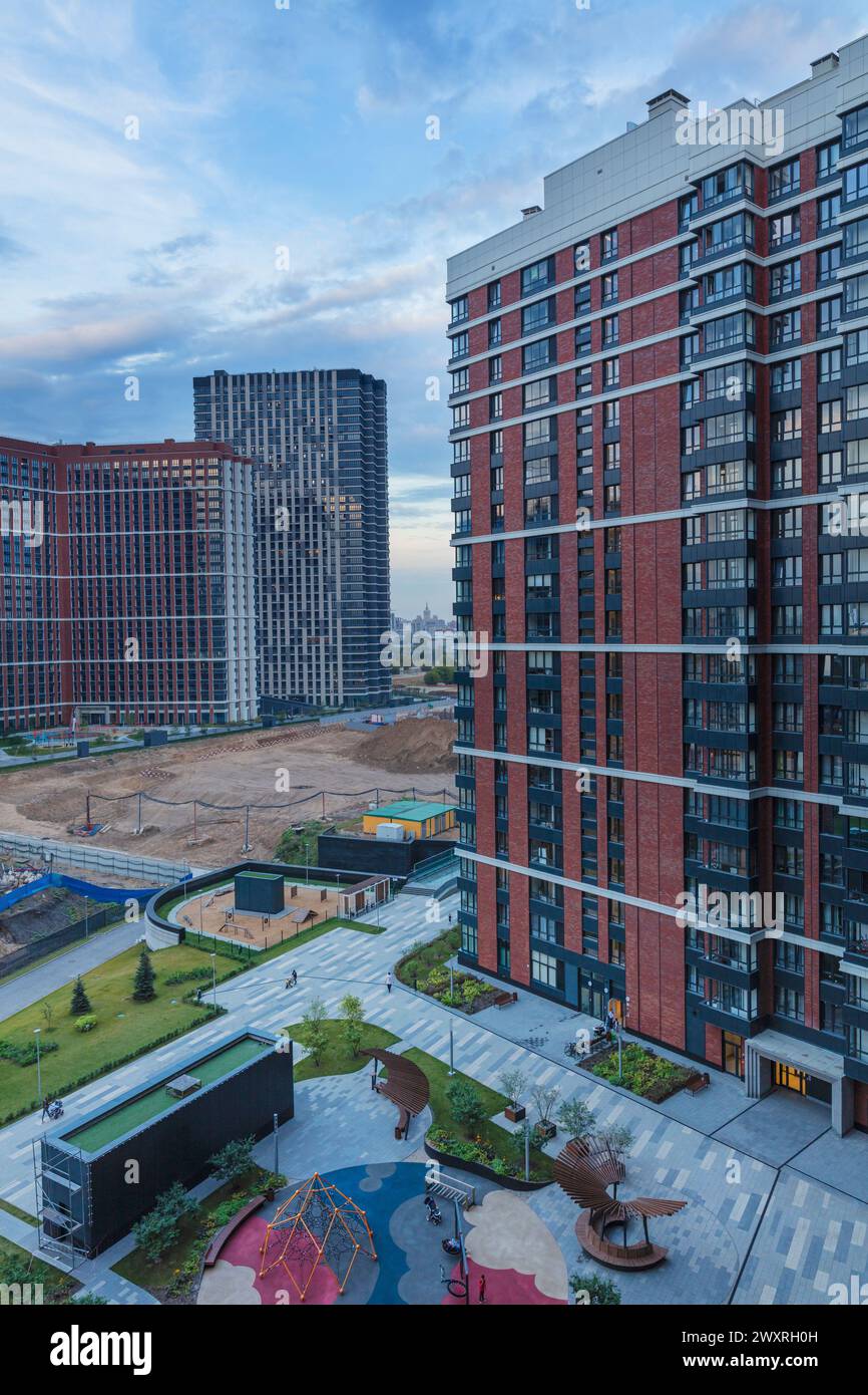 Apartment building construction aerial view hi-res stock photography ...