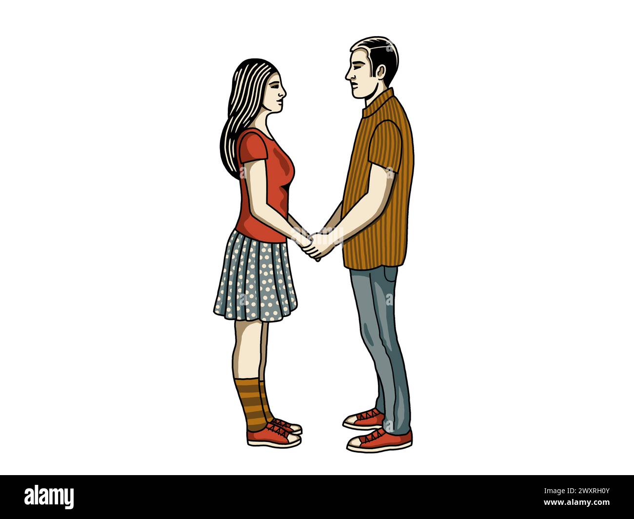 Man woman facing each other standing Cut Out Stock Images & Pictures ...