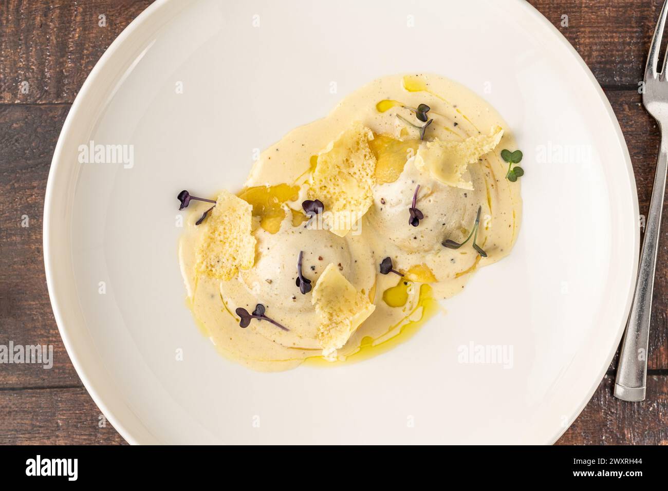Delicious ravioli on plate hi-res stock photography and images - Alamy