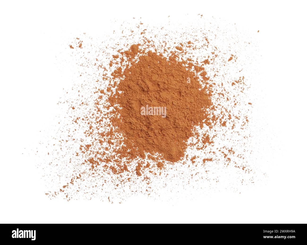 Dry aromatic cinnamon powder isolated on white, top view Stock Photo ...