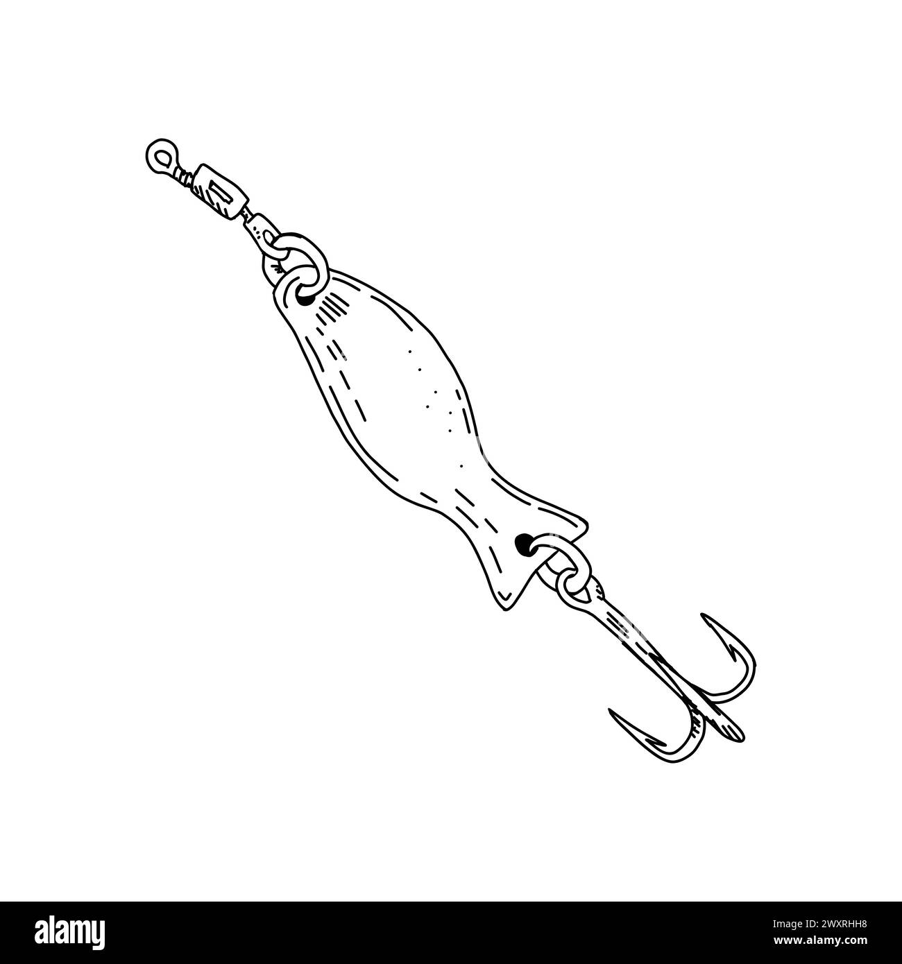 Fishing hook minnow vector illustration tackle. Metal fly gudgeon ...