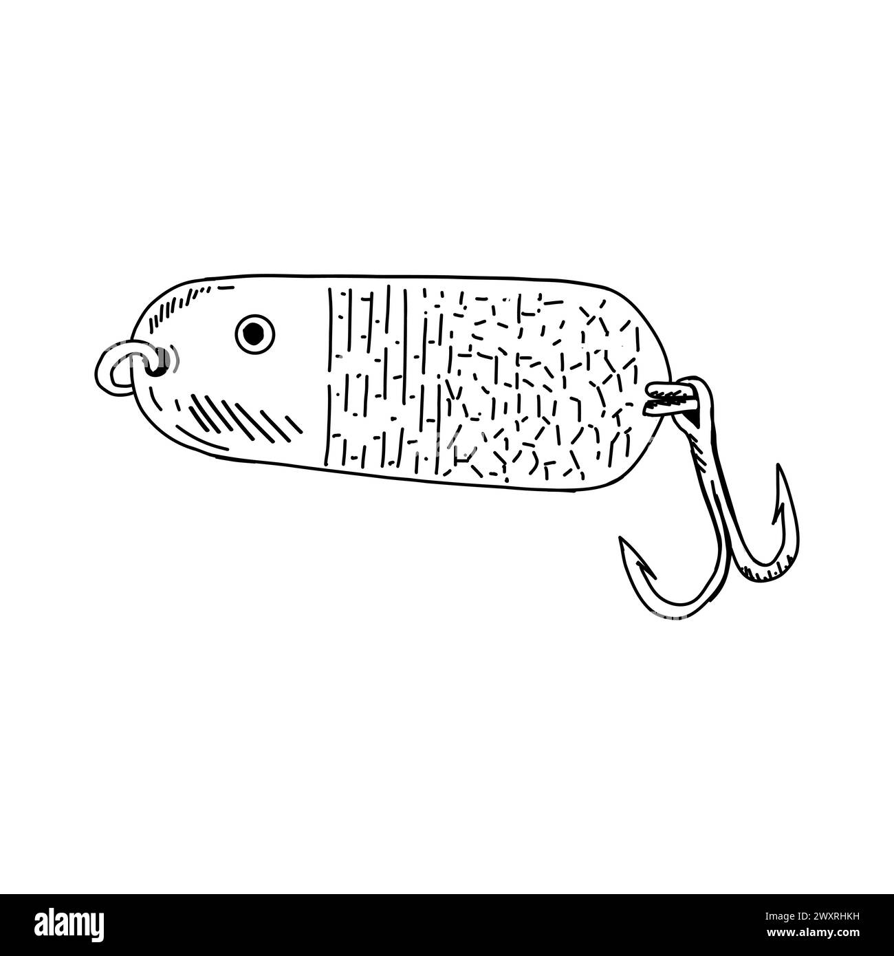 Fishing hook minnow vector illustration tackle. Metal fly gudgeon ...