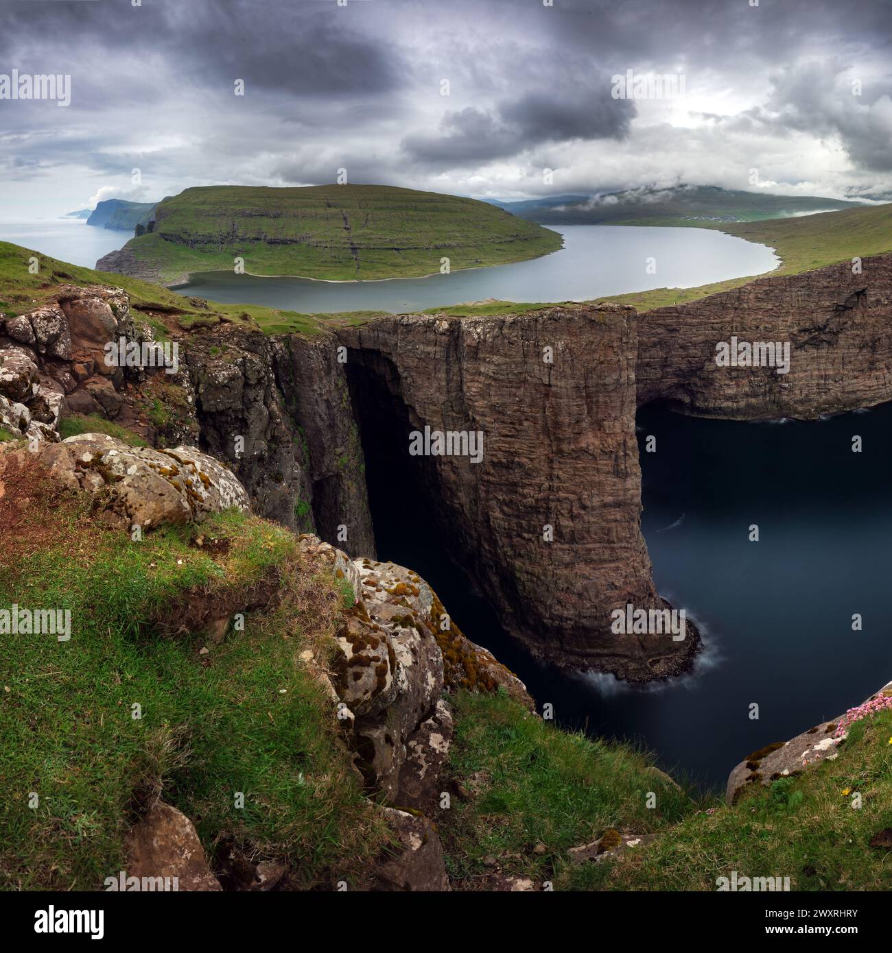 Faroe Islands landscape- Hike to the Traelanipa Slave Cliff near ...
