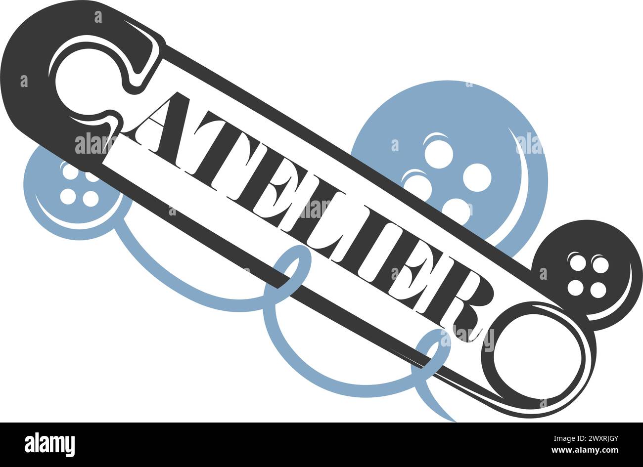 Safety Pin Tailor Atelier Logo Stock Vector Image & Art - Alamy