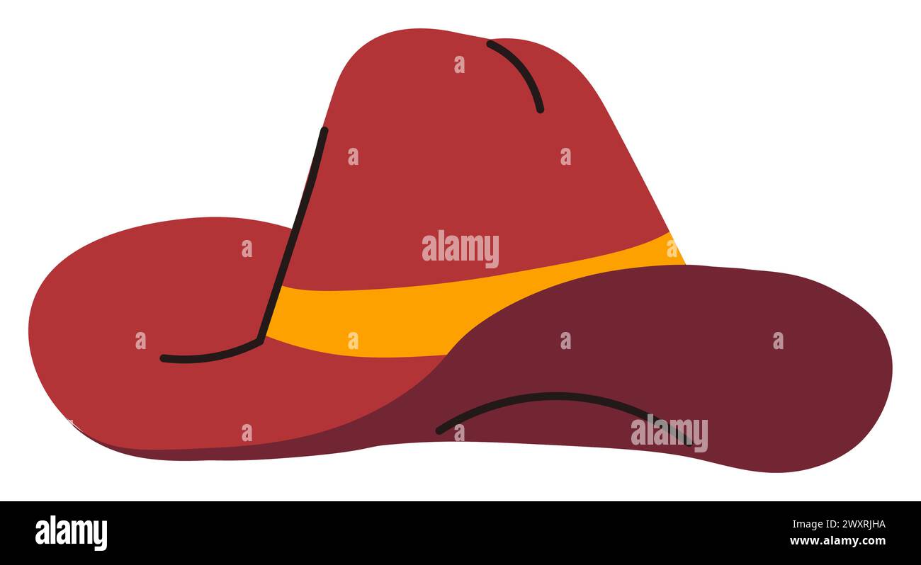 Red Cowboy Hat Vector Illustration Stock Vector Image & Art - Alamy