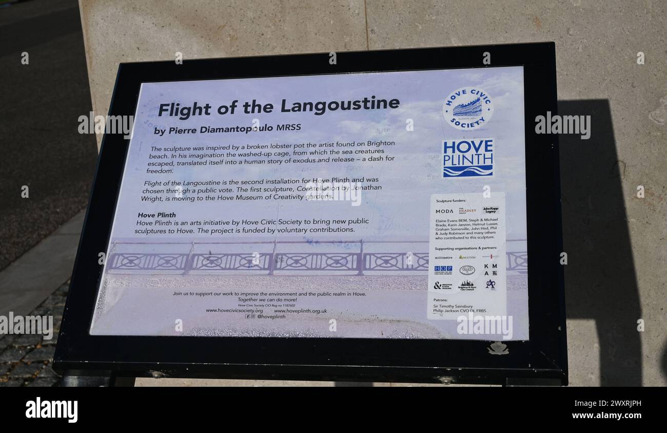 The Flight of the Langoustine sculpture on Hove Plinth along the ...