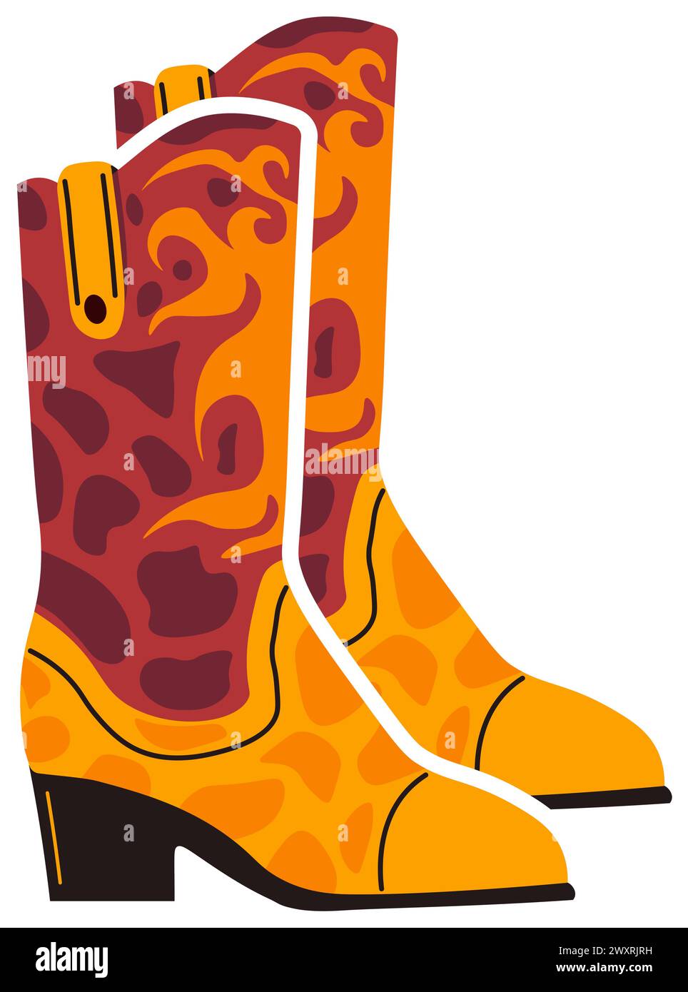 Flame Pattern Cowboy Boots vector Stock Vector Image & Art - Alamy