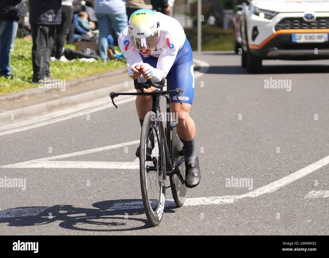 Irun, Espagne. 01st Apr, 2024. Mathieu Burgaudeau of TotalEnergies during the Itzulia Basque ...