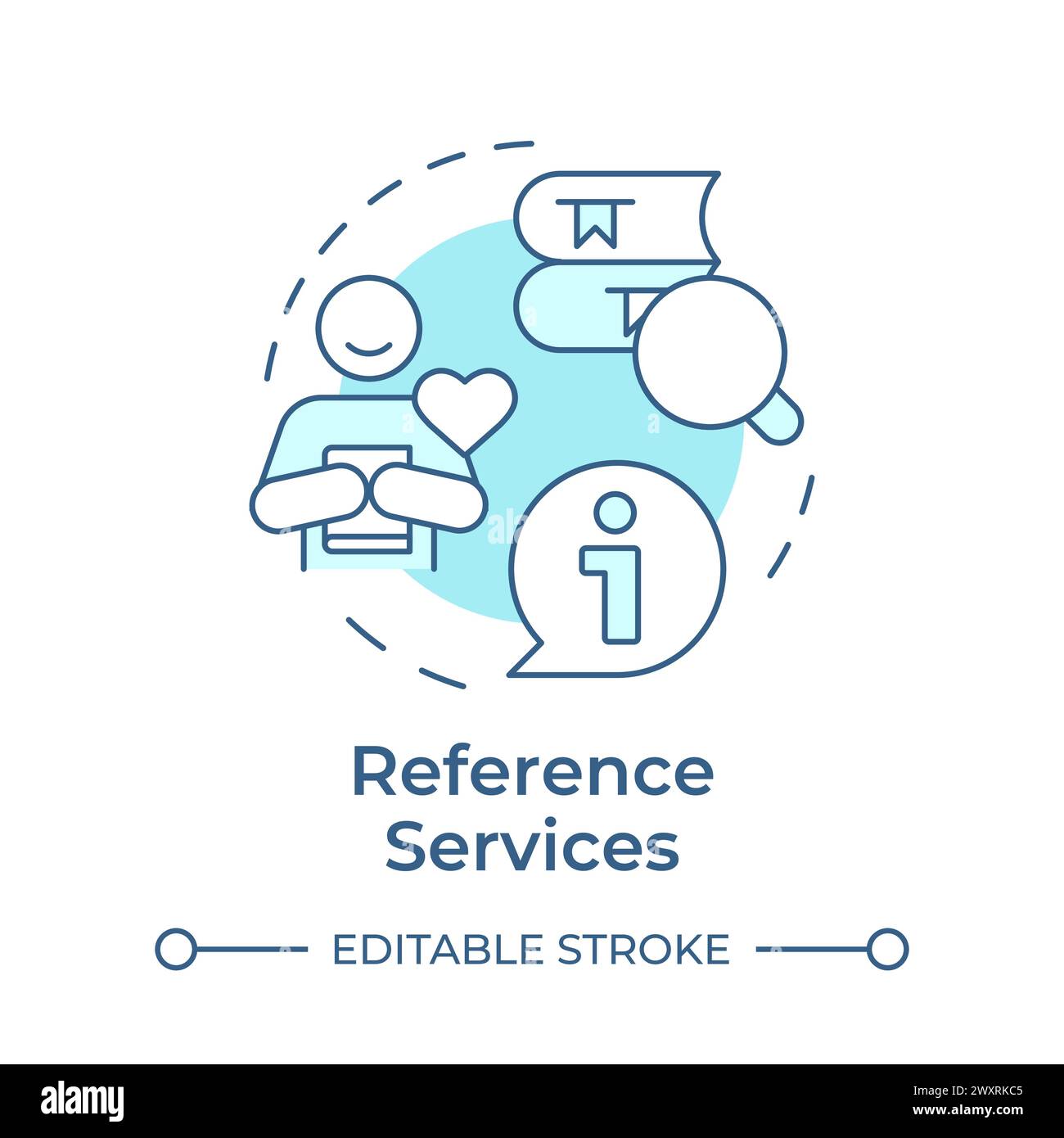 Reference services soft blue concept icon Stock Vector Image & Art - Alamy