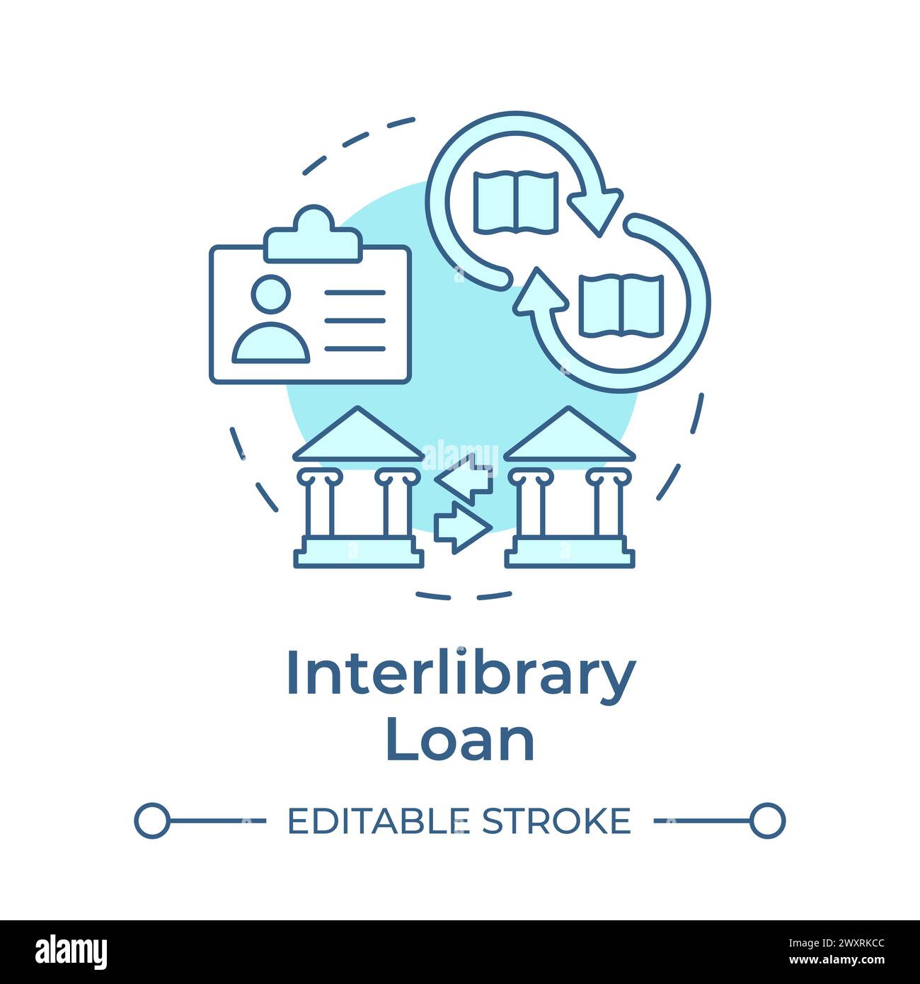 Interlibrary Loan Soft Blue Concept Icon Stock Vector Image And Art Alamy