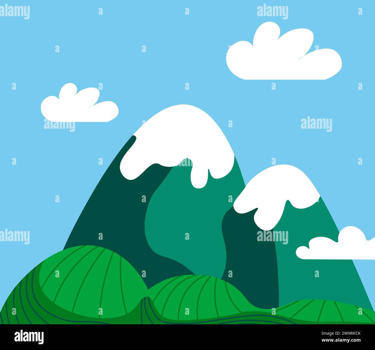 Snowy Mountain Peak Vector Design Stock Vector Image & Art - Alamy
