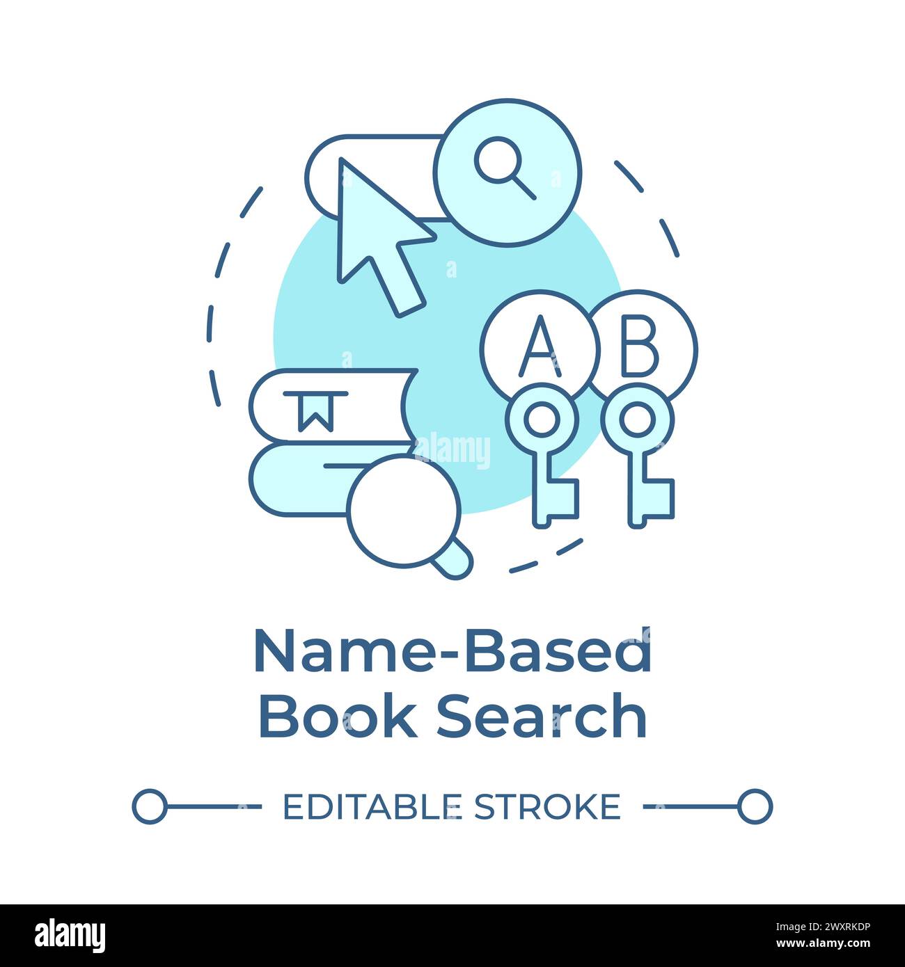 Name-based book search soft blue concept icon Stock Vector Image & Art ...