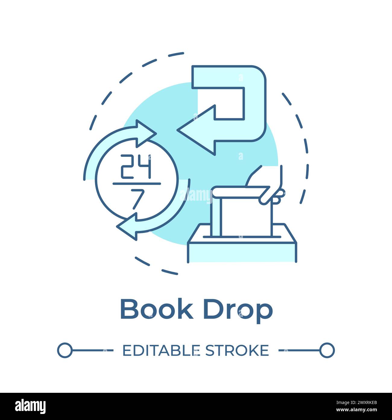Book drop soft blue concept icon Stock Vector Image & Art - Alamy