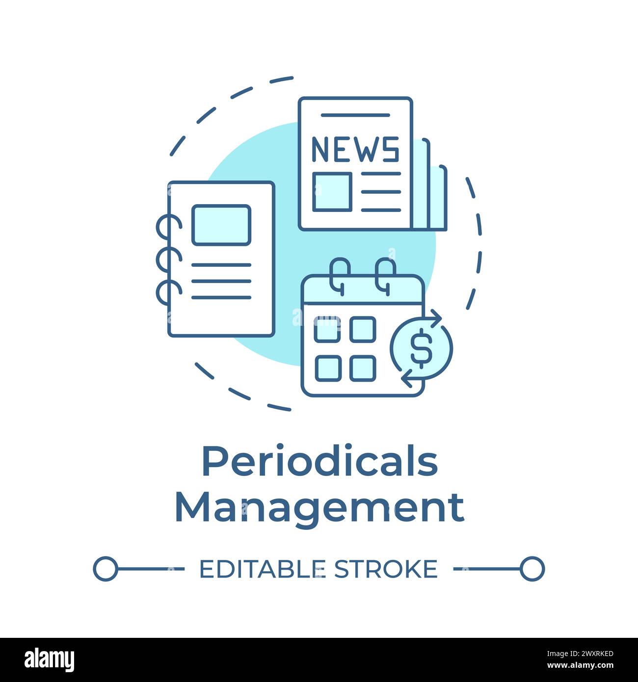 Periodicals Management Soft Blue Concept Icon Stock Vector Image And Art
