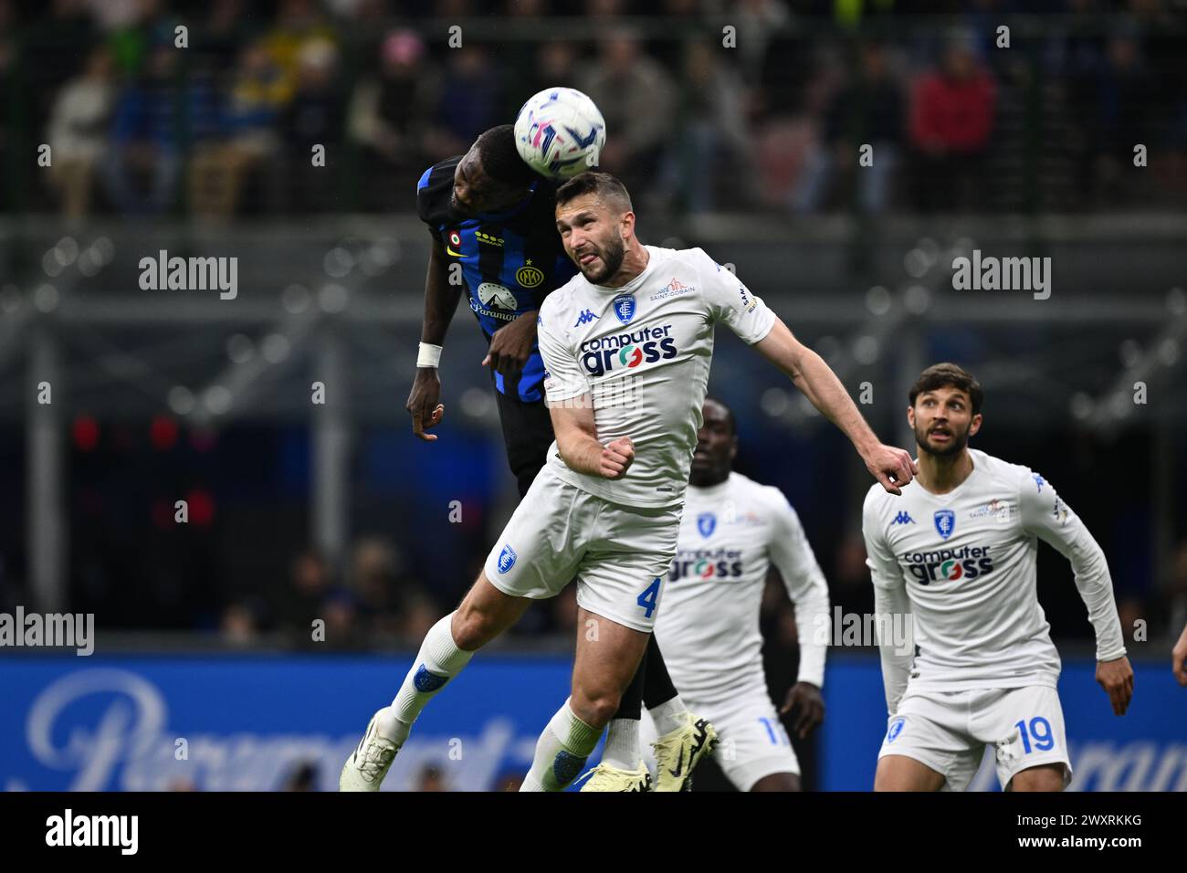 Marcus Thuram(Inter)Sebastian Walukiewicz (Empoli) during the Italian ...