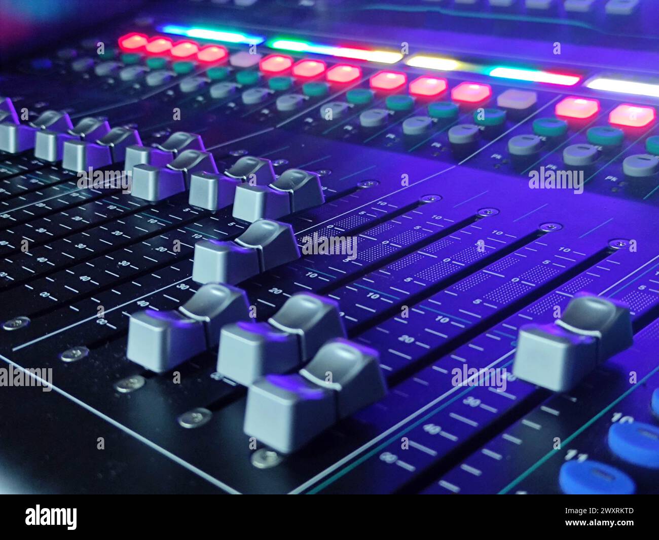 Music console close view background, professional sound device Stock ...