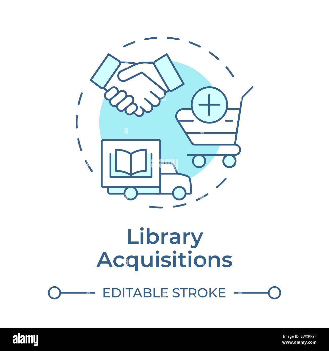 Library Acquisitions Soft Blue Concept Icon Stock Vector Image And Art