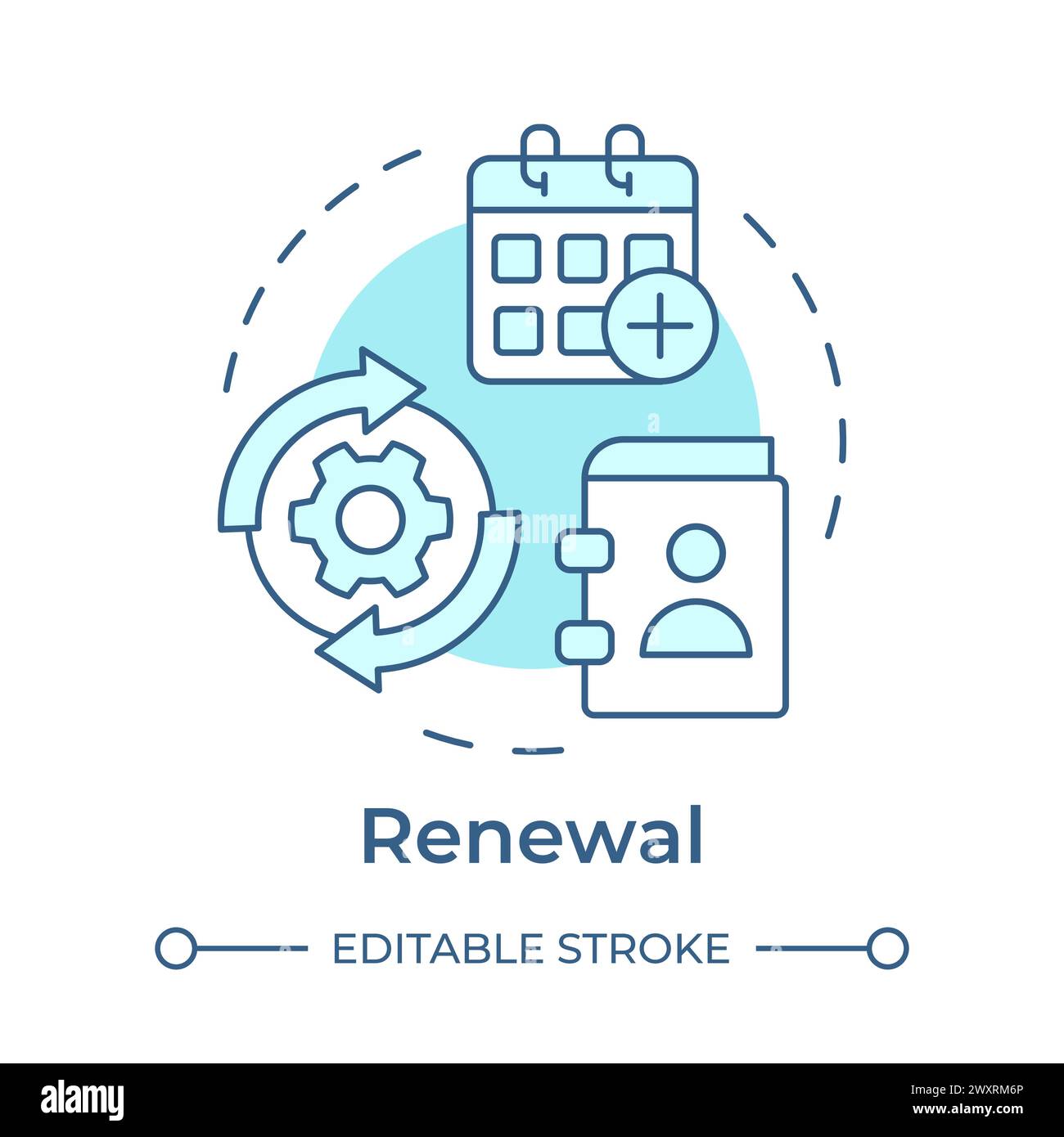 Renewal soft blue concept icon Stock Vector Image & Art - Alamy