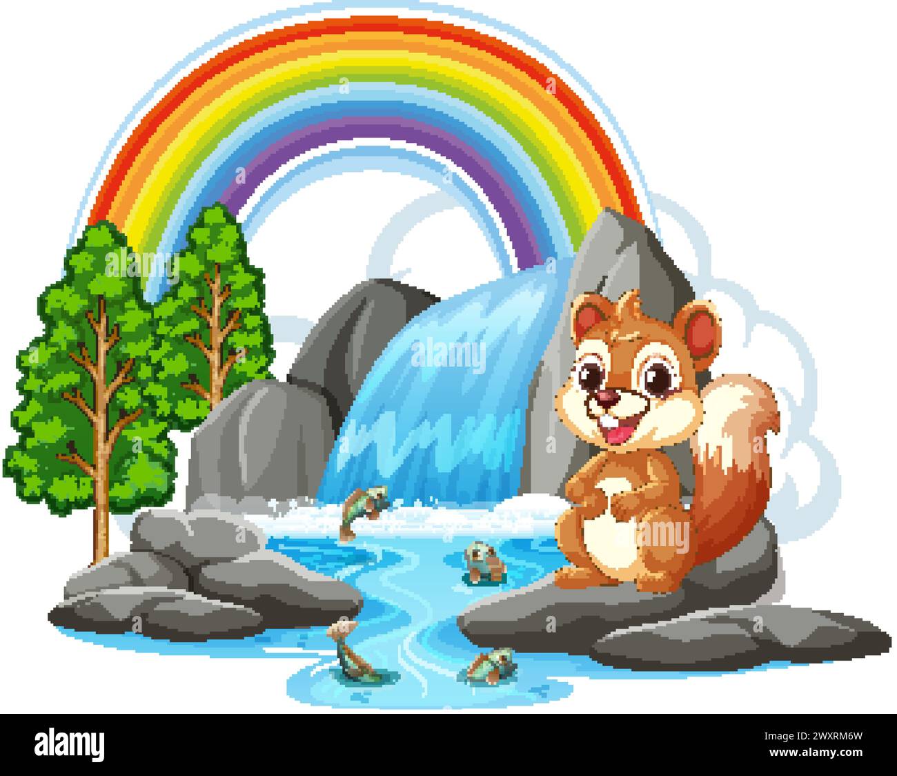 Waterfall jumping Stock Vector Images - Alamy