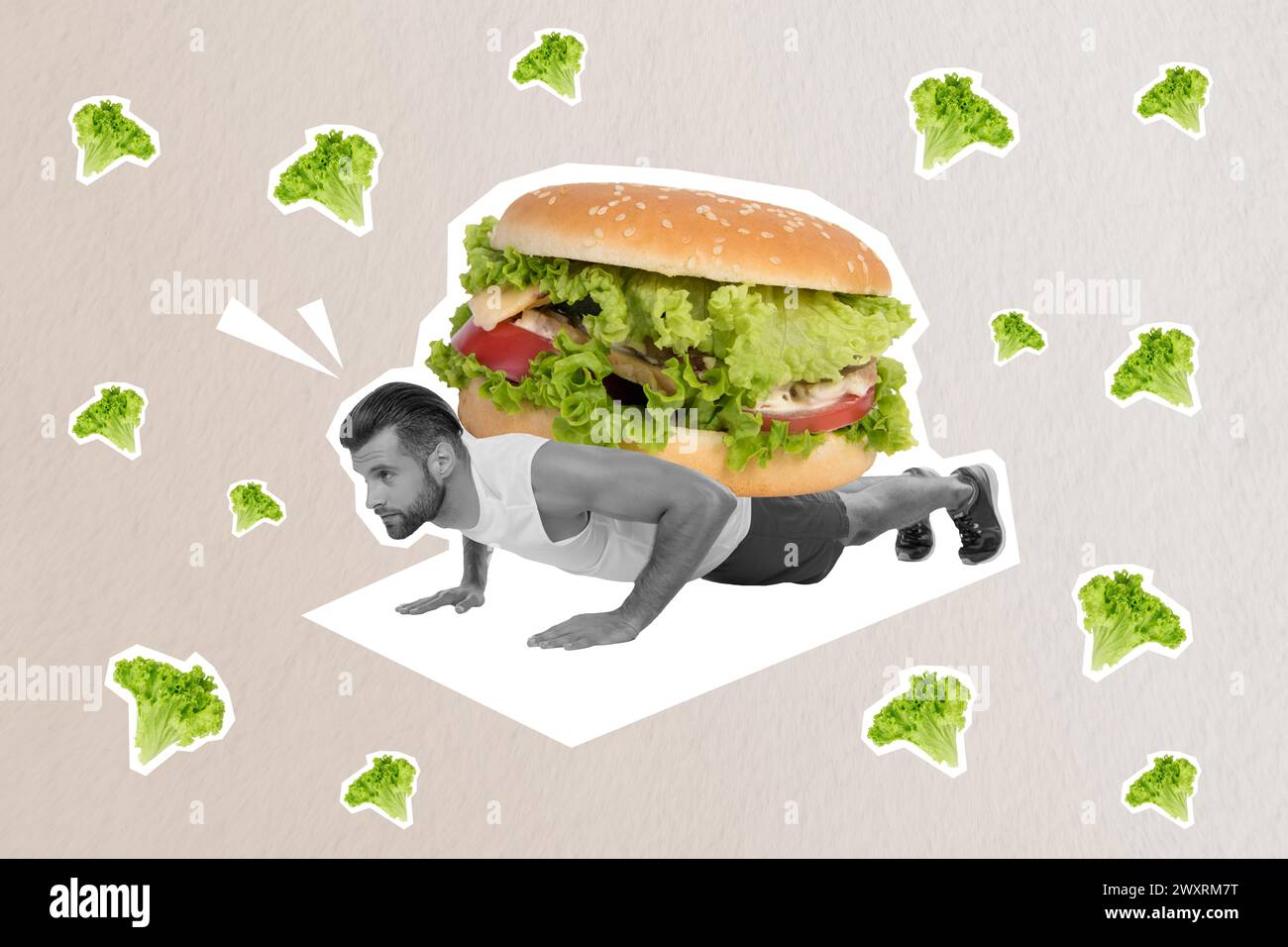 Artwork image sketch composite 3d collage photo of black white ...