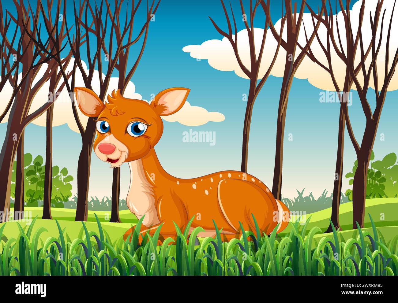 Fawn sitting Stock Vector Images - Alamy