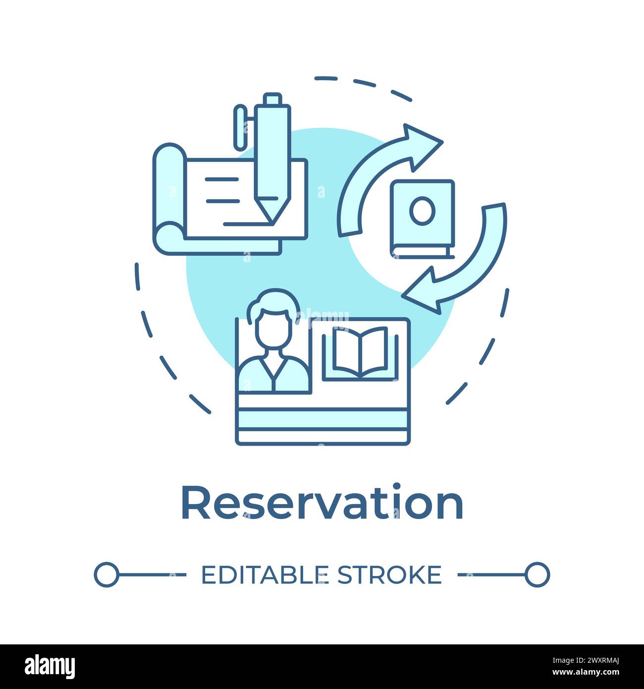 Reservation soft blue concept icon Stock Vector Image & Art - Alamy