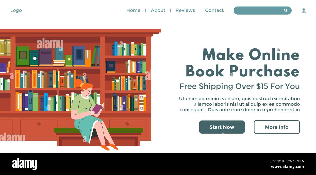 Online Bookstore Website Header vector Stock Vector Image & Art - Alamy