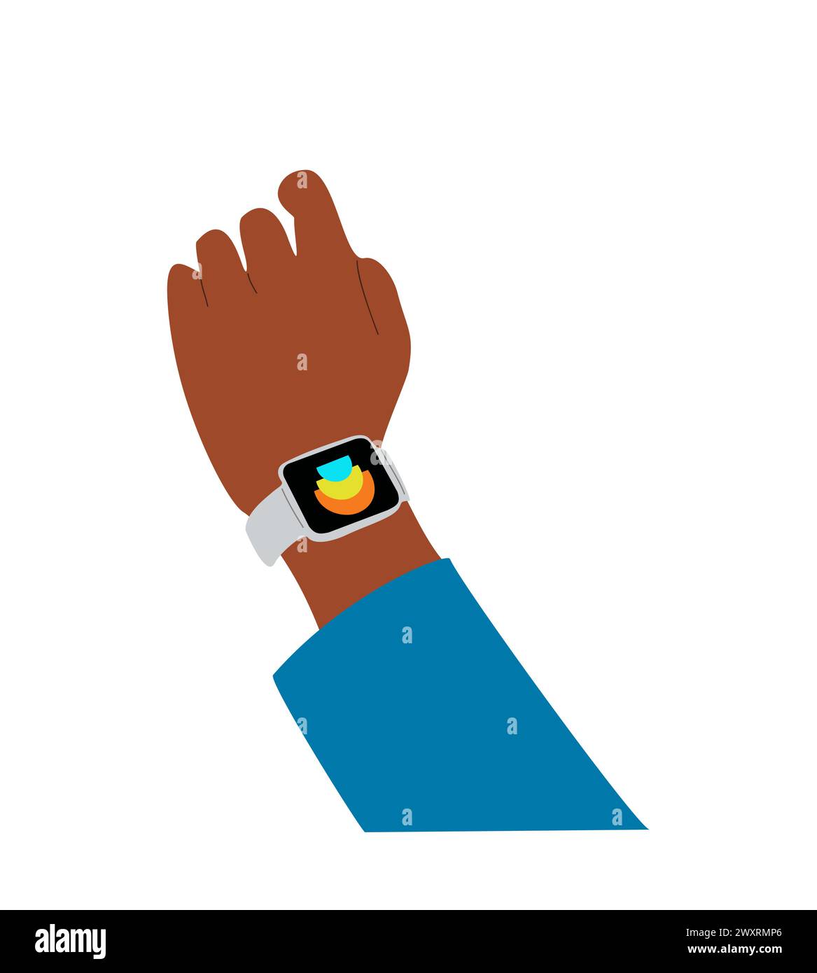 Male hand wearing smart watch on wrist isolated Stock Vector Image ...
