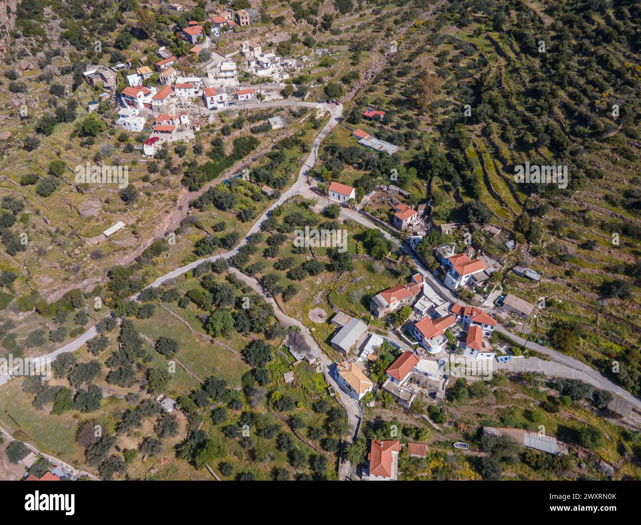 View of Megalochori village on Methana peninsula,Greece Stock Photo - Alamy