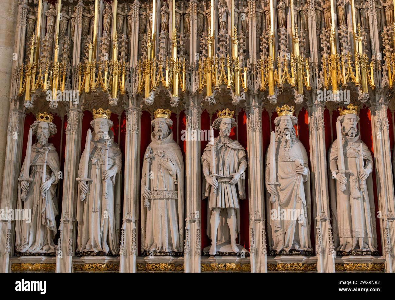 Some of the 15 statues of kings, from Henry III to Henry VI, in the ...